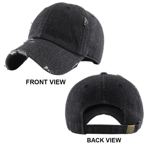 Accessories | Black Denim Solid Vintage Baseball Cap | Poshmark